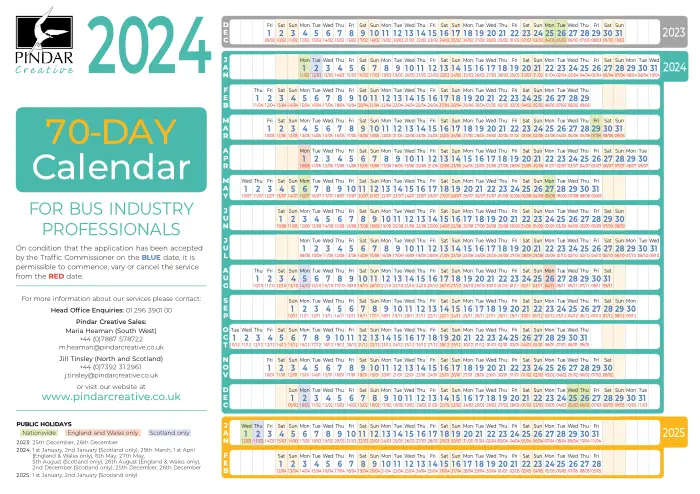 2024 56-Day Calendar by Pindar Creative (Travel Information Publicity ...